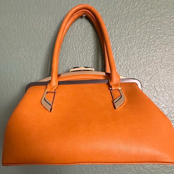 Source Unknown | Bags | Orange Vintage Style Structured Handbag | Poshmark